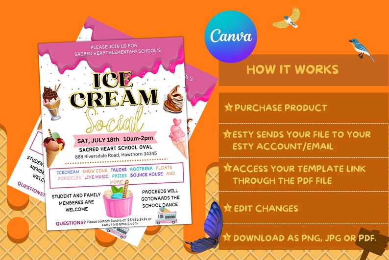 Ice Cream Flyer Teacher Appreciation Week Ice Cream Social - Etsy