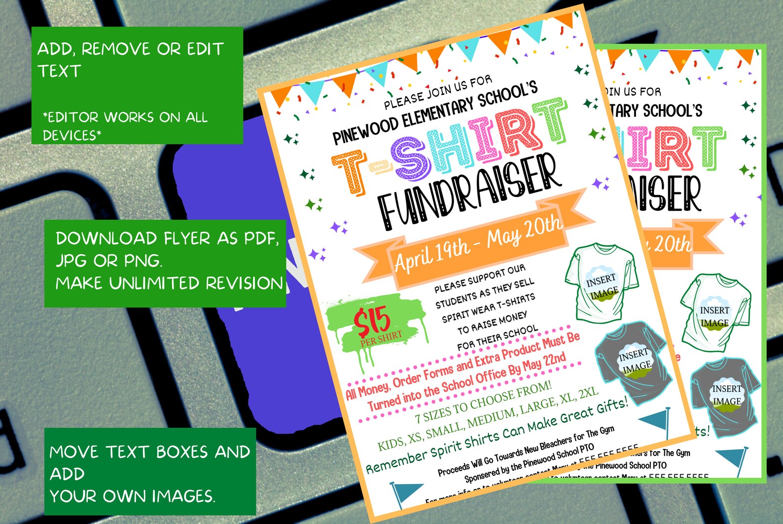 T-shirt Fundraiser Flyer Printable PTO PTA Sale Clothing - Etsy