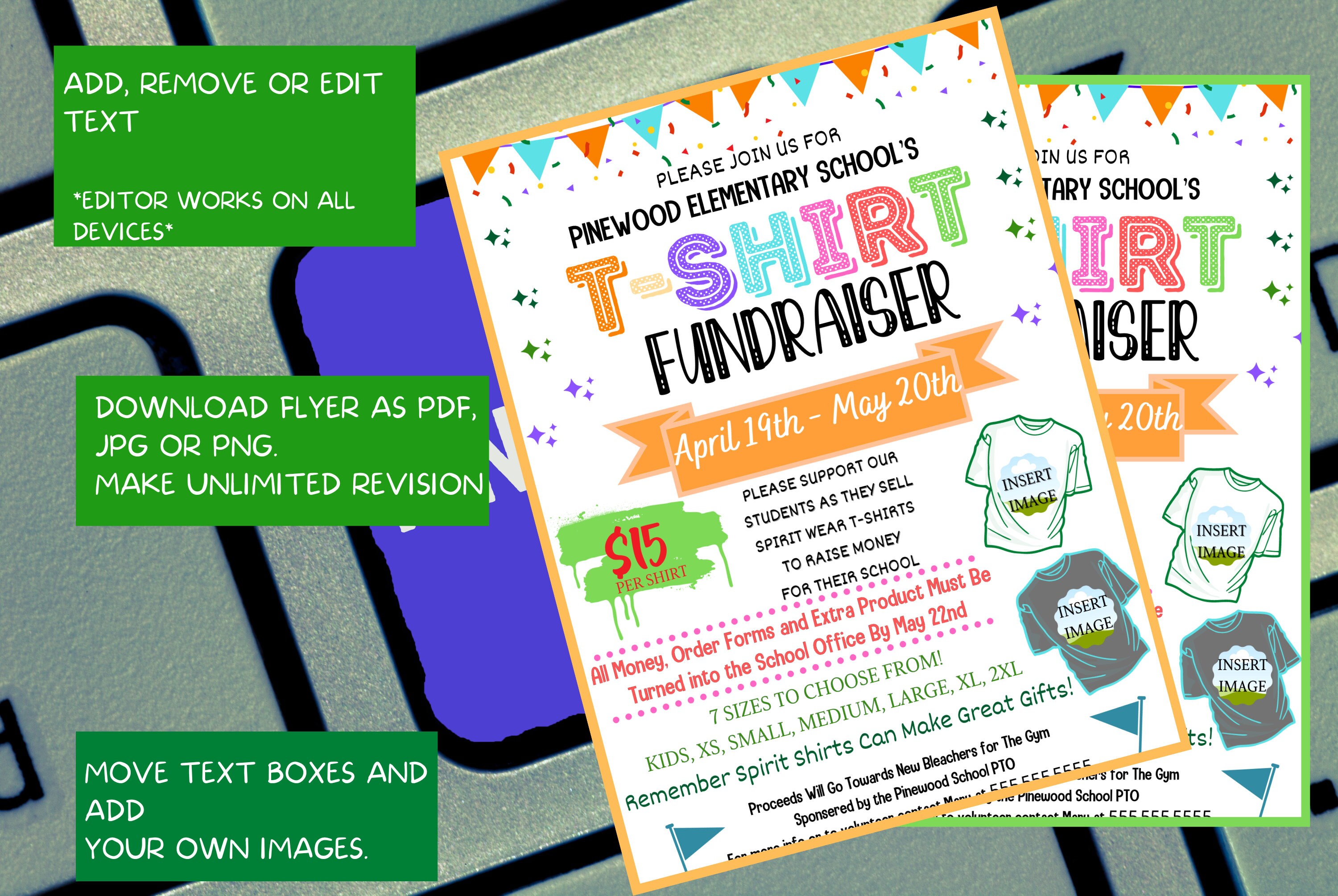 T-shirt Fundraiser Flyer Printable PTO PTA Sale Clothing - Etsy