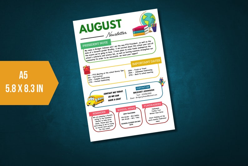 EDITABLE August Newsletter Template Classroom Printable - Etsy