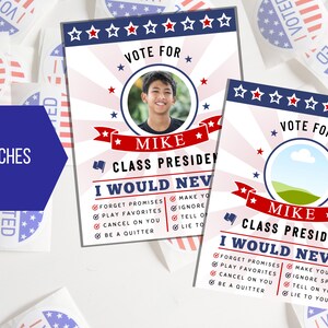 EDITABLE Presidential Campaign Poster, Class Campaign President, High ...