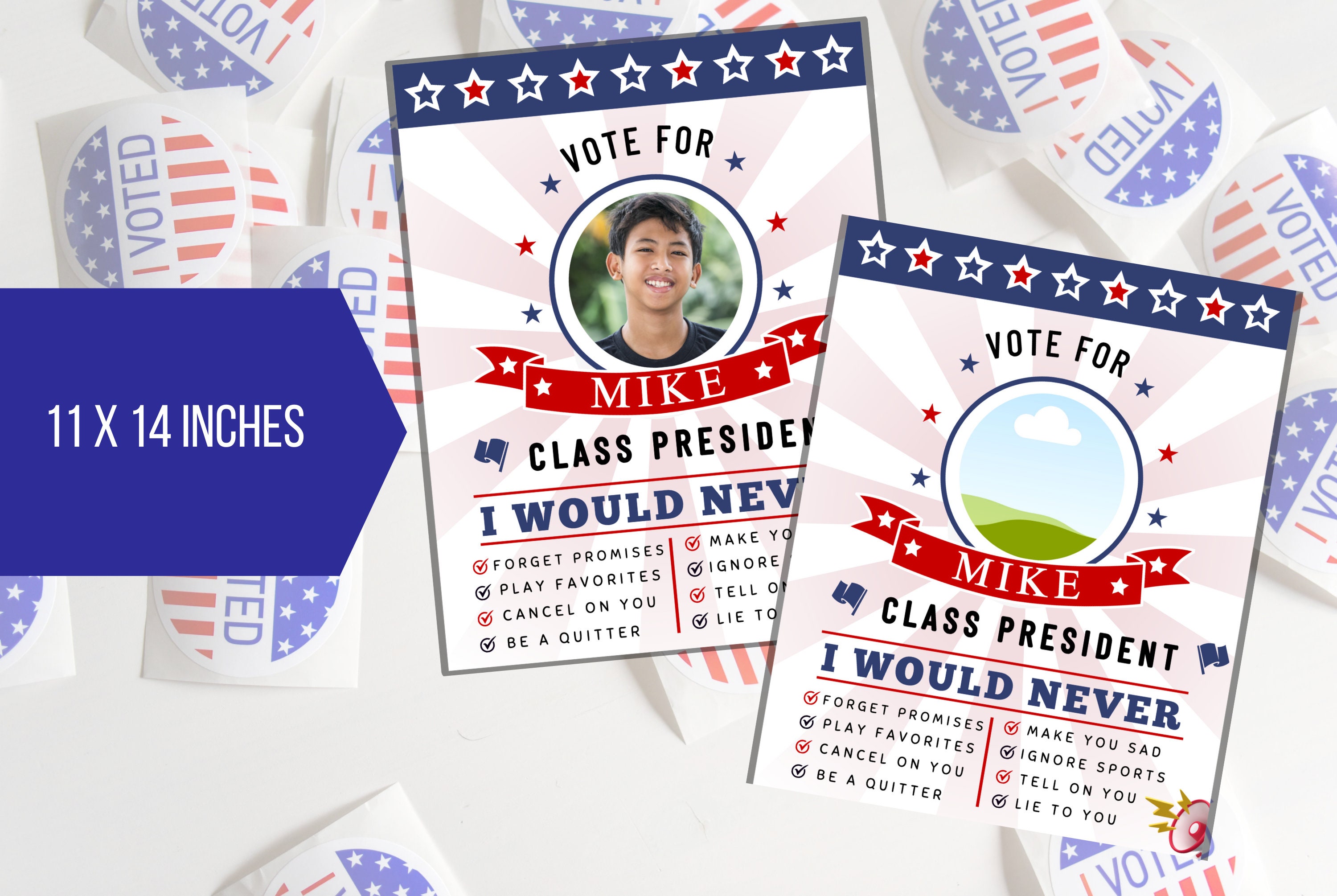EDITABLE Presidential Campaign Poster, Class Campaign President, High ...