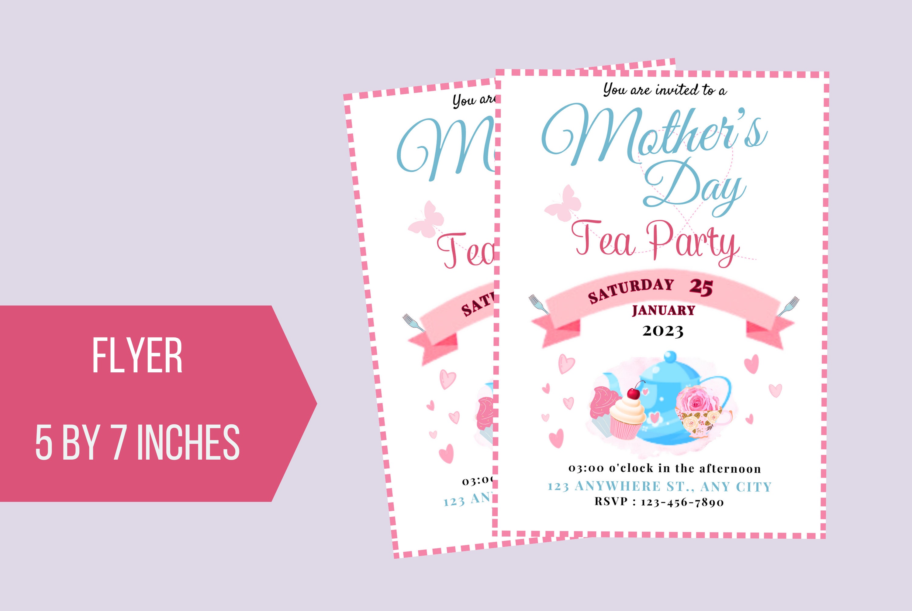 Mothers Day Tea Party Invitation With Tickets, Mother's Day Brunch ...