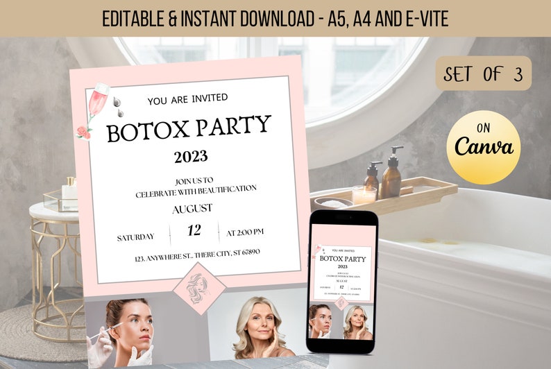 EDITABLE Botox Party Flyer Botox Party Invitation Botox - Etsy