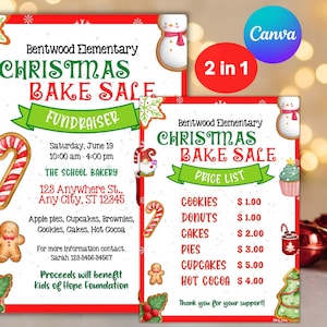 EDITABLE Christmas Bake Sale Flyer - School Bake Sale Flyer - Church ...