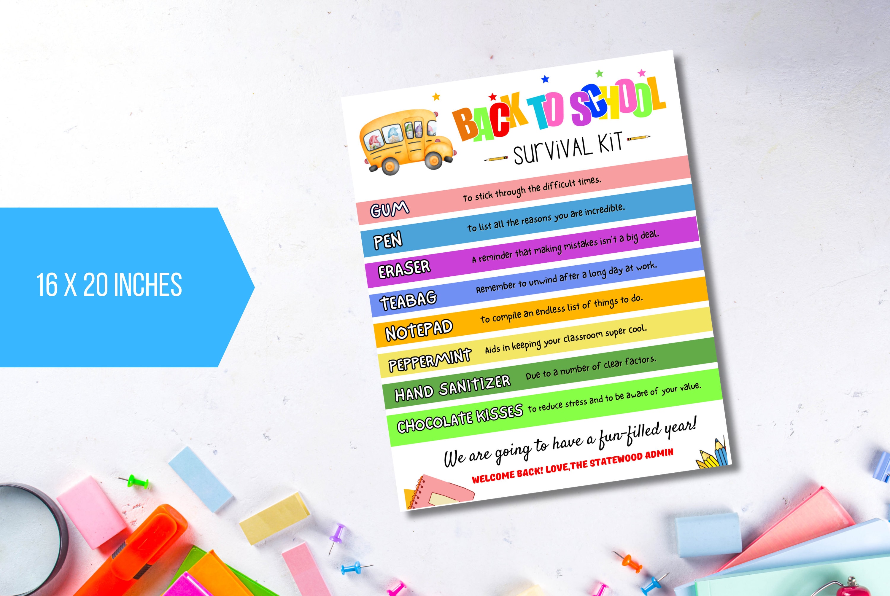 EDITABLE Back to School Survival Kit Template First Day of - Etsy