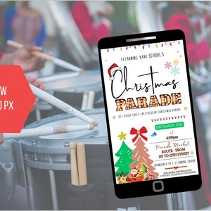 EDITABLE Christmas Parade Invitation, Christmas Parade Invite Template ...