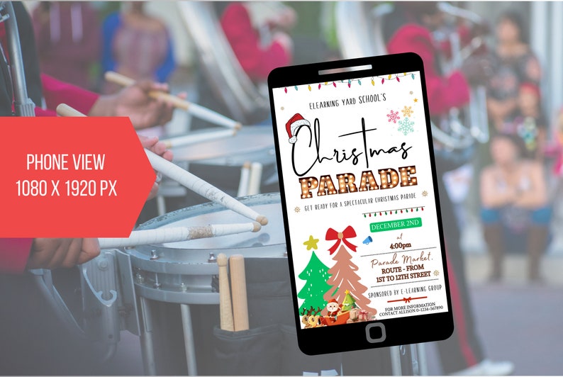 EDITABLE Christmas Parade Invitation, Christmas Parade Invite Template ...