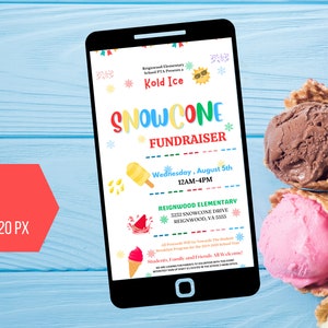 EDITABLE Snowcone Fundraiser Flyer Editable Appreciation - Etsy