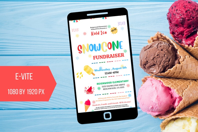 EDITABLE Snowcone Fundraiser Flyer Editable Appreciation - Etsy