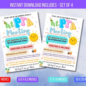 EDITABLE PTA Meeting Handout Flyer, School Information Meeting Flyer ...