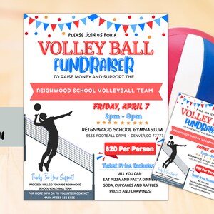 EDITABLE Volleyball Fundraiser Flyer Template, Charity Non Profit Event ...