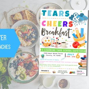 EDITABLE Tears and Cheers Breakfast, Back to School Invite PTA PTO ...