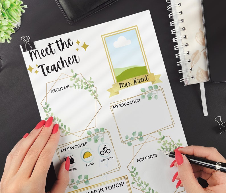 Editable Meet the Teacher Flower Meet the Teacher Canvas - Etsy