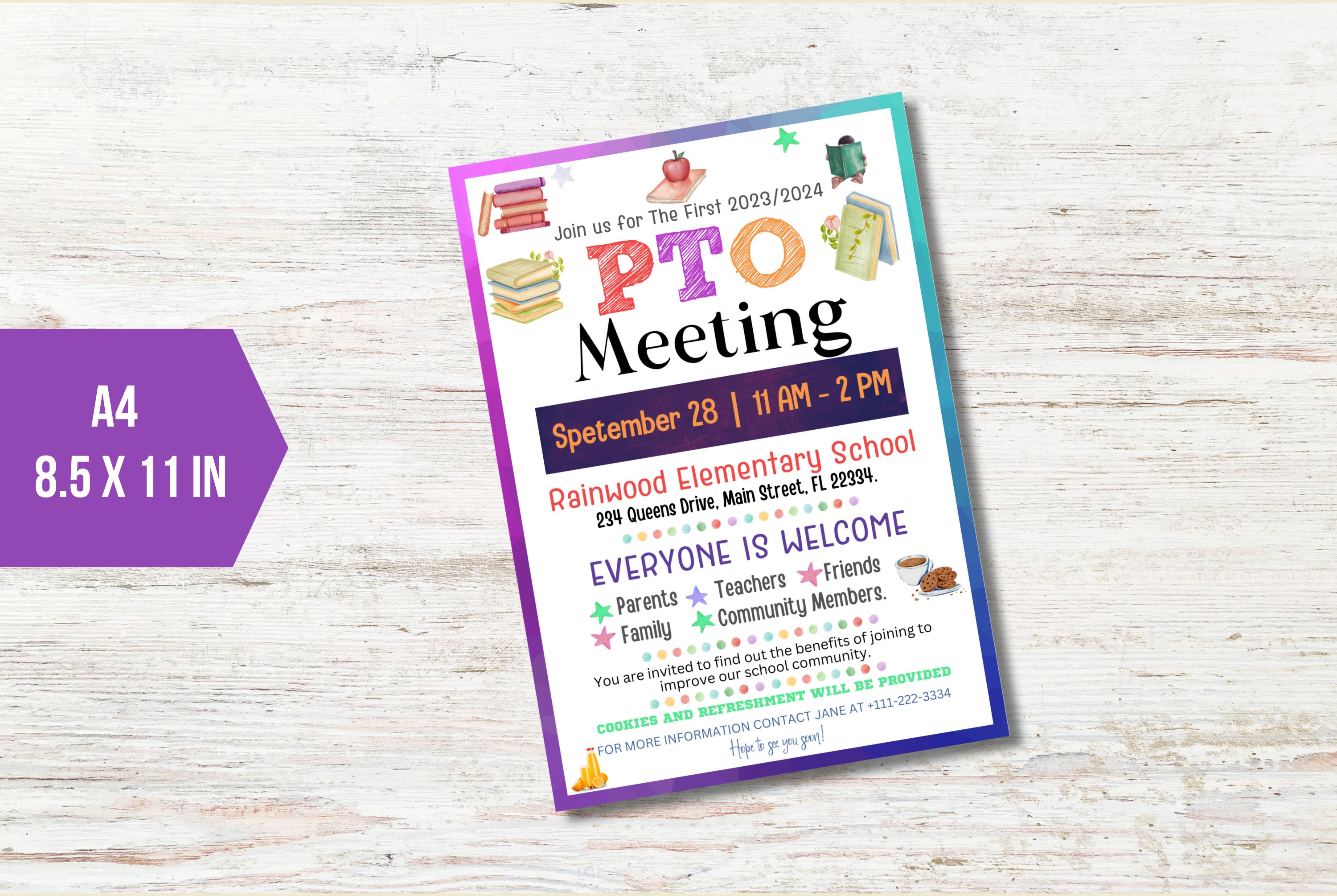 EDITABLE PTO/PTA Meeting Flyer, Pto/pta Meeting Handout Flyer, School ...