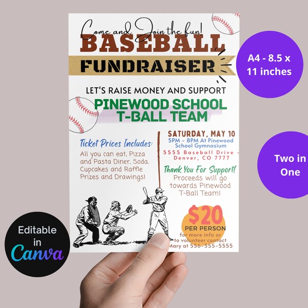 Raffle Baseball Flyer - Etsy