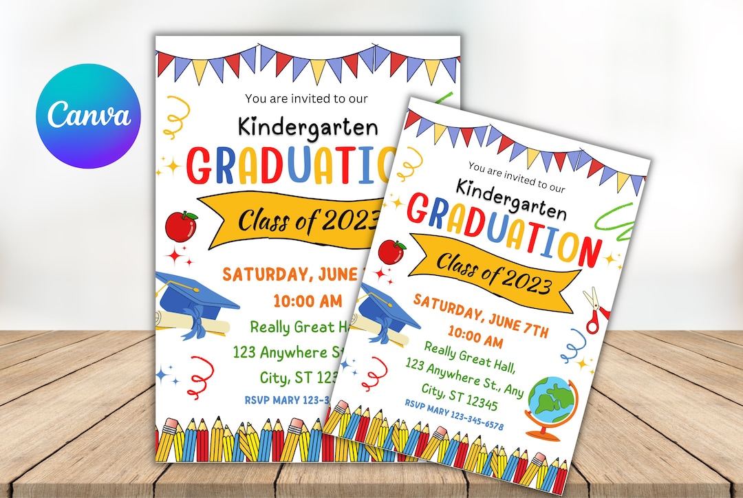 Kindergarten Graduation Invitation, Editable Kindergarten Graduation ...