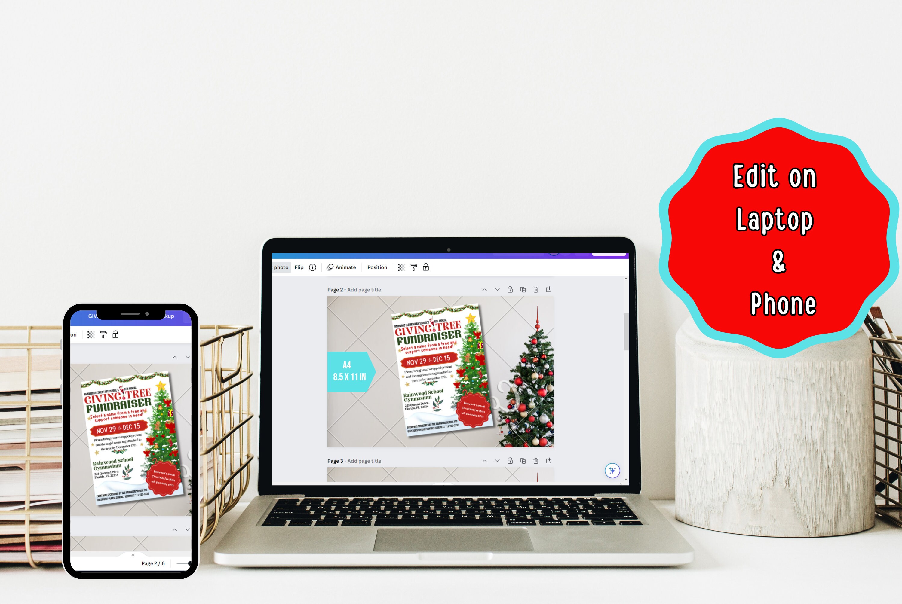 EDITABLE Giving Tree Fundraiser Flyer School Church - Etsy