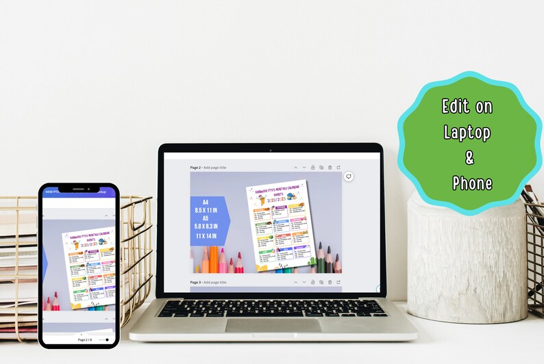EDITABLE Monthly Event Calendar Flyer Template Package Year - Etsy