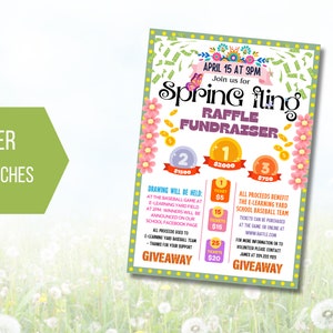 EDITABLE Spring Fling Raffle Fundraiser, Easter Festival Fundraiser ...