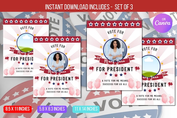 Student Council Election Posters For President