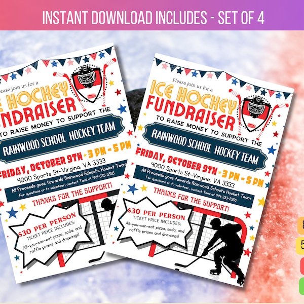 Hockey Fundraiser Flyer - Etsy