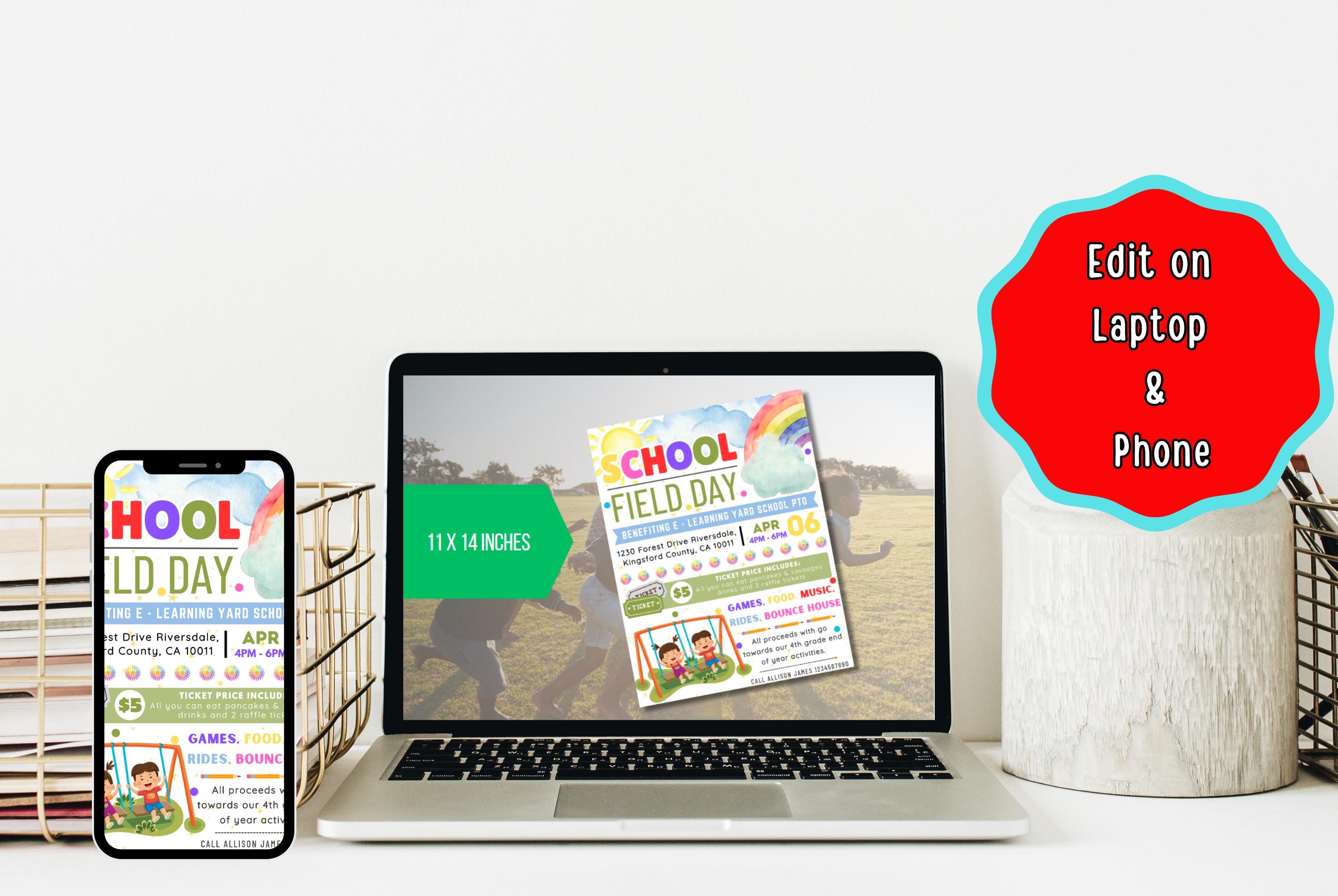 EDITABLE School Field Day Flyer, School Family Benefit Carnival ...