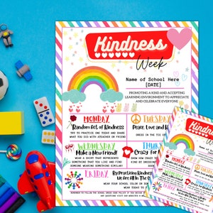 Kindness Week Itinerary Flyer, Diversity Inclusion, Printable Editable ...