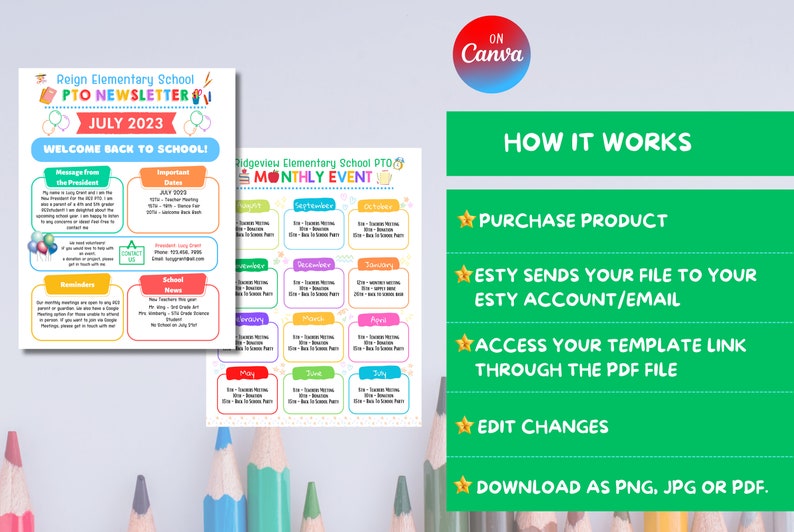 Newsletter PTO Bundle Checklist Events Parent Teacher - Etsy