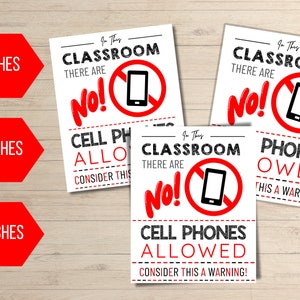 EDITABLE No Cellphones Allowed Wall Sign Classroom Poster, Classroom ...