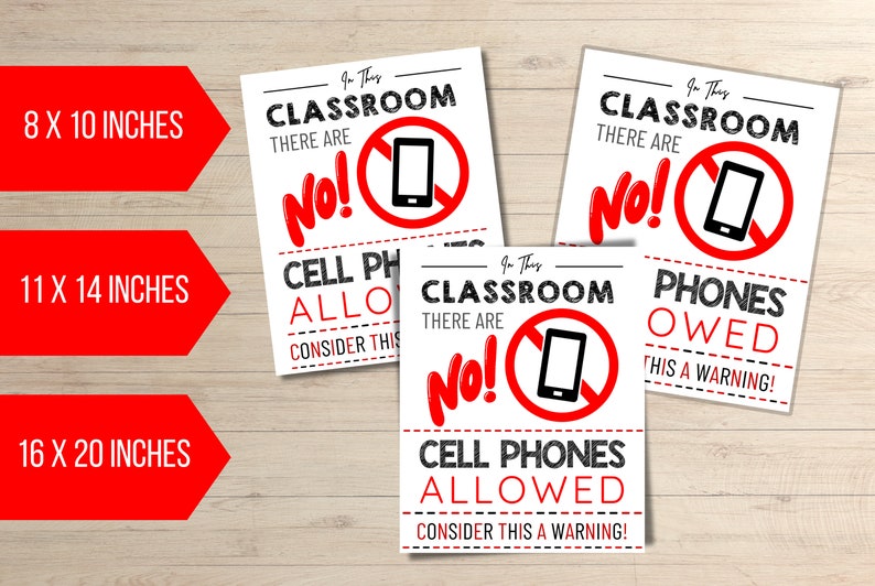 EDITABLE No Cellphones Allowed Wall Sign Classroom Poster, Classroom ...
