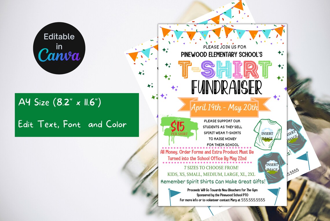 T-shirt Fundraiser Flyer Printable PTO PTA Sale Clothing - Etsy