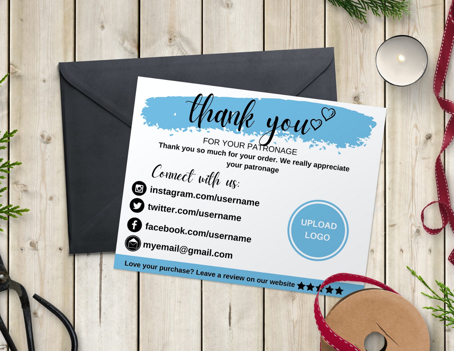 Etsy Thank You Cards, Poshmark Thank You Note Template, Business Thank ...