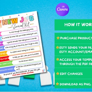 EDITABLE Job Survival Kit Template, First Day at Job, Congratulation ...