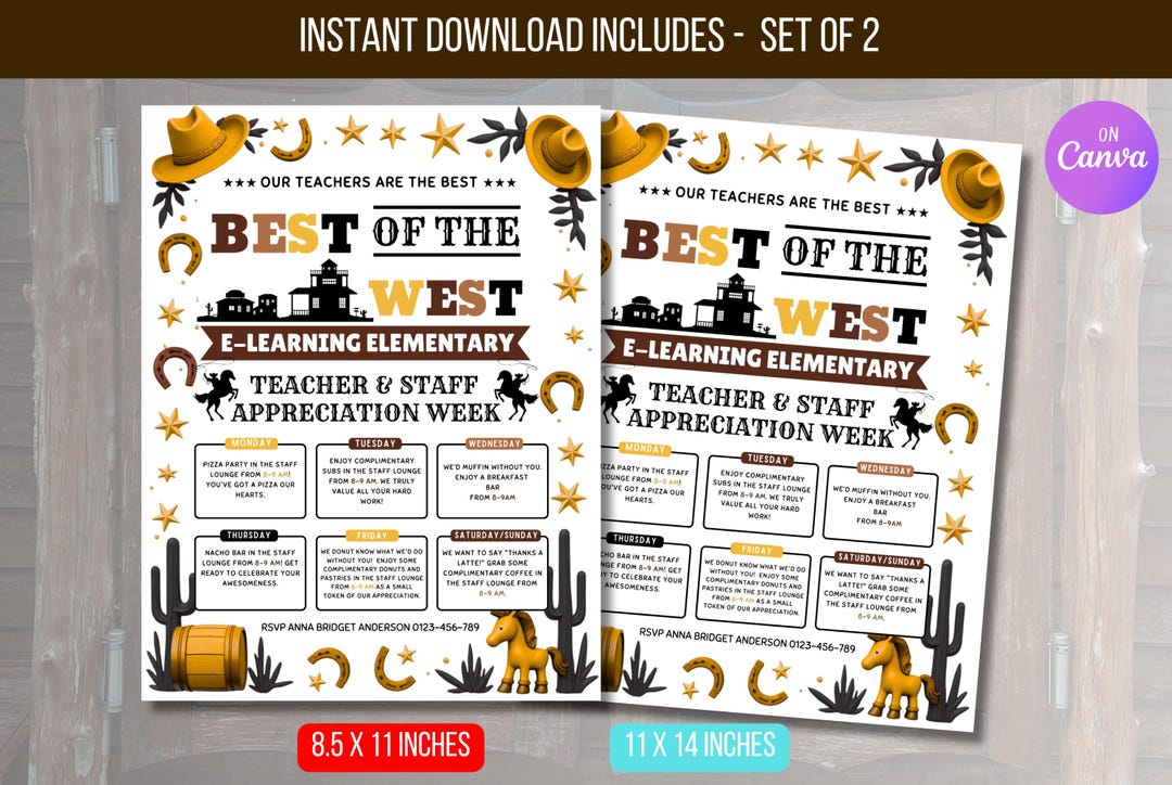 EDITABLE Best of the West Flyer, Western Theme Teacher & Staff ...