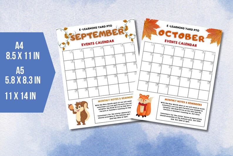 EDITABLE Monthly Event Calendar Flyer Template, Year at a Glance ...