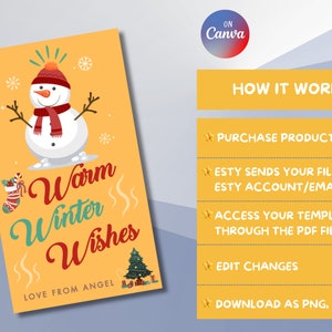 EDITABLE Winter Gift Tags, Editable Personalized Favor Tags Template ...