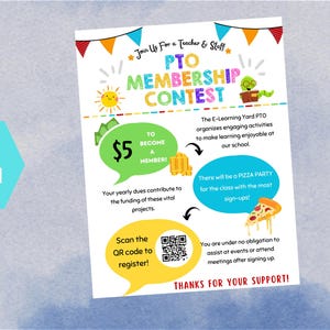 EDITABLE PTO Membership Contest Flyer Template, PTA Membership ...