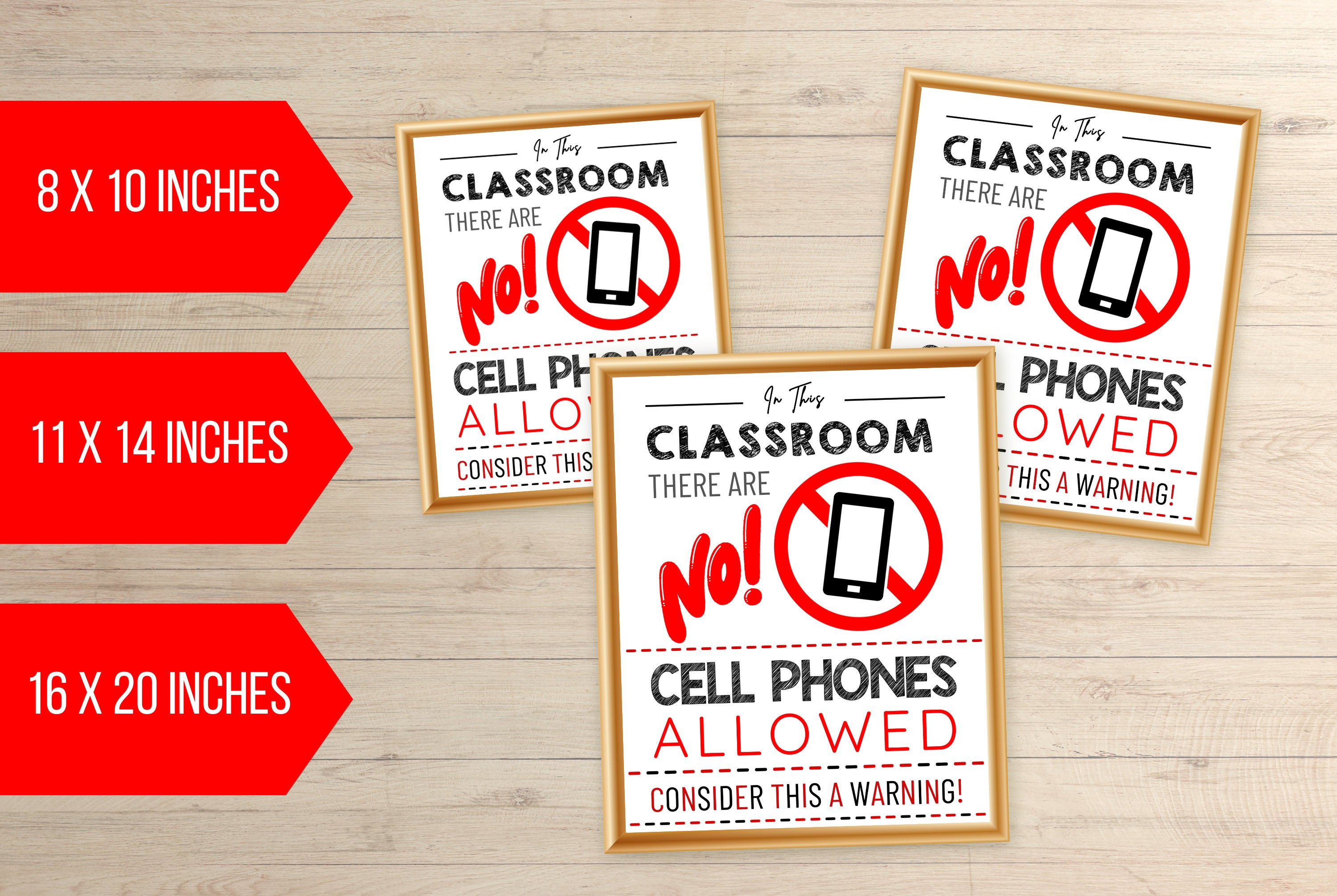 EDITABLE No Cellphones Allowed Wall Sign Classroom Poster, Classroom ...