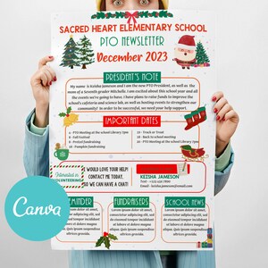 EDITABLE December PTO Newsletter Flyer, School Event, Why Volunteer ...