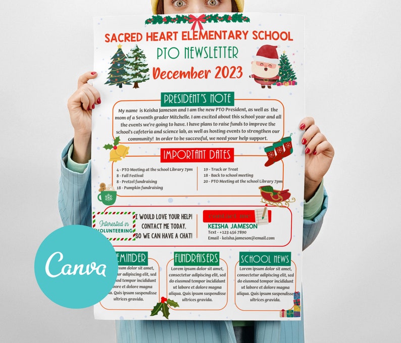 EDITABLE December PTO Newsletter Flyer School Event Why - Etsy