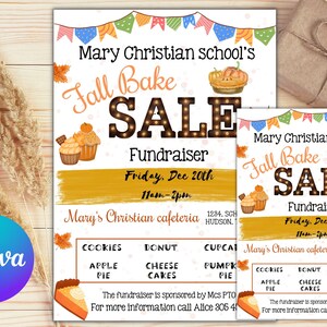 EDITABLE Fall Bake Sale Flyer, School Bake Sale Flyer, Church Fall Bake ...
