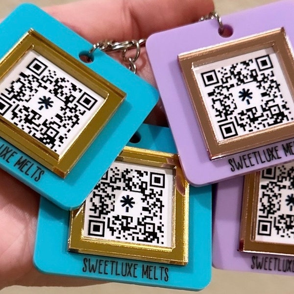 Qr Code Keychain - Etsy