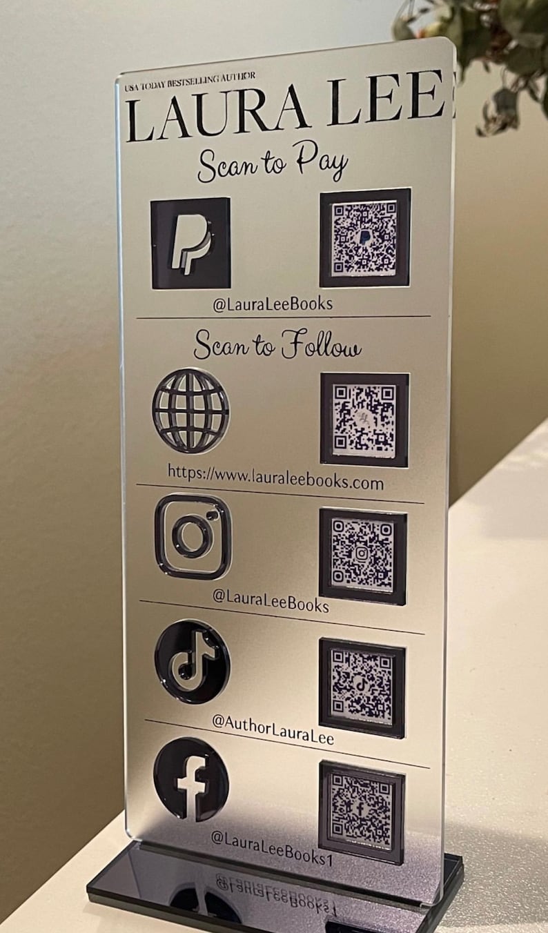 Customizable 7 QR Code Business Sign: Social Media & Payment - Etsy