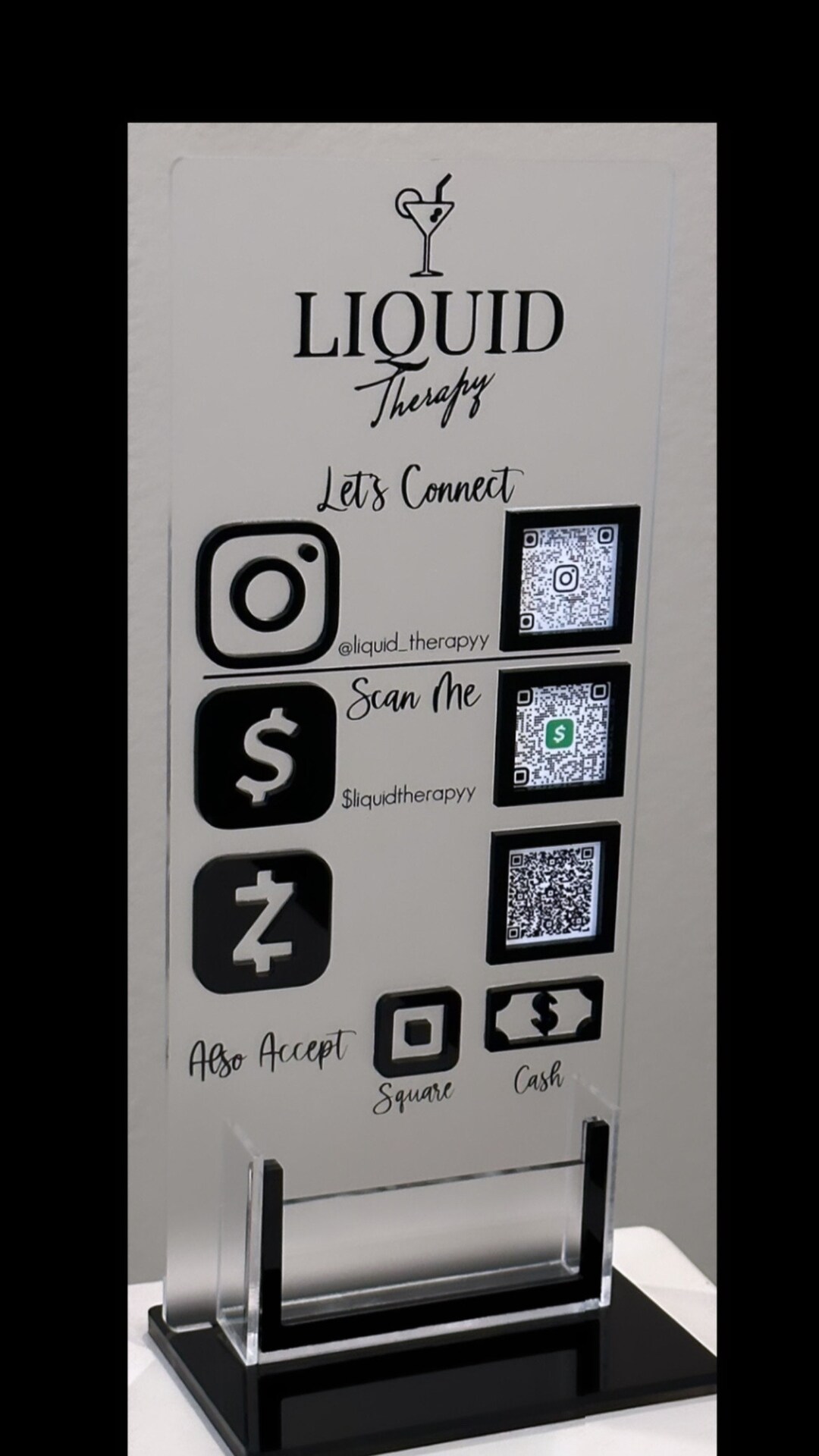 4 QR Code Sign With Business Card Holder | Social Media Signs | Payment ...