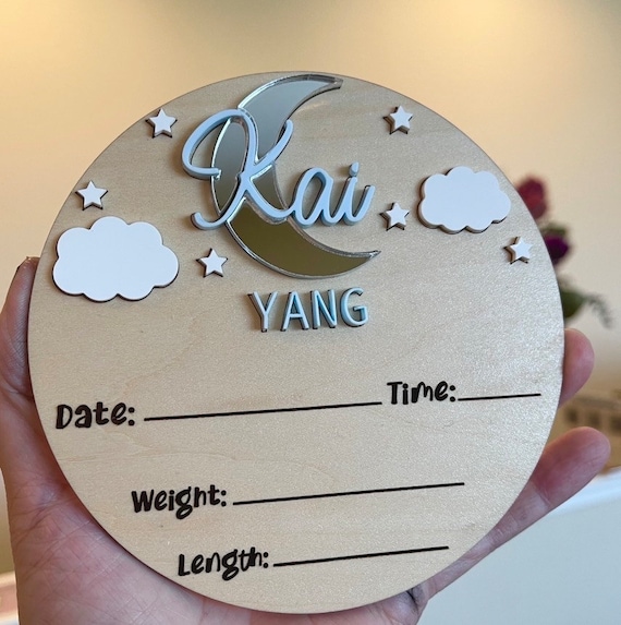 Baby Birth Announcement Sign Newborn Sign Baby Birth Stats - Etsy