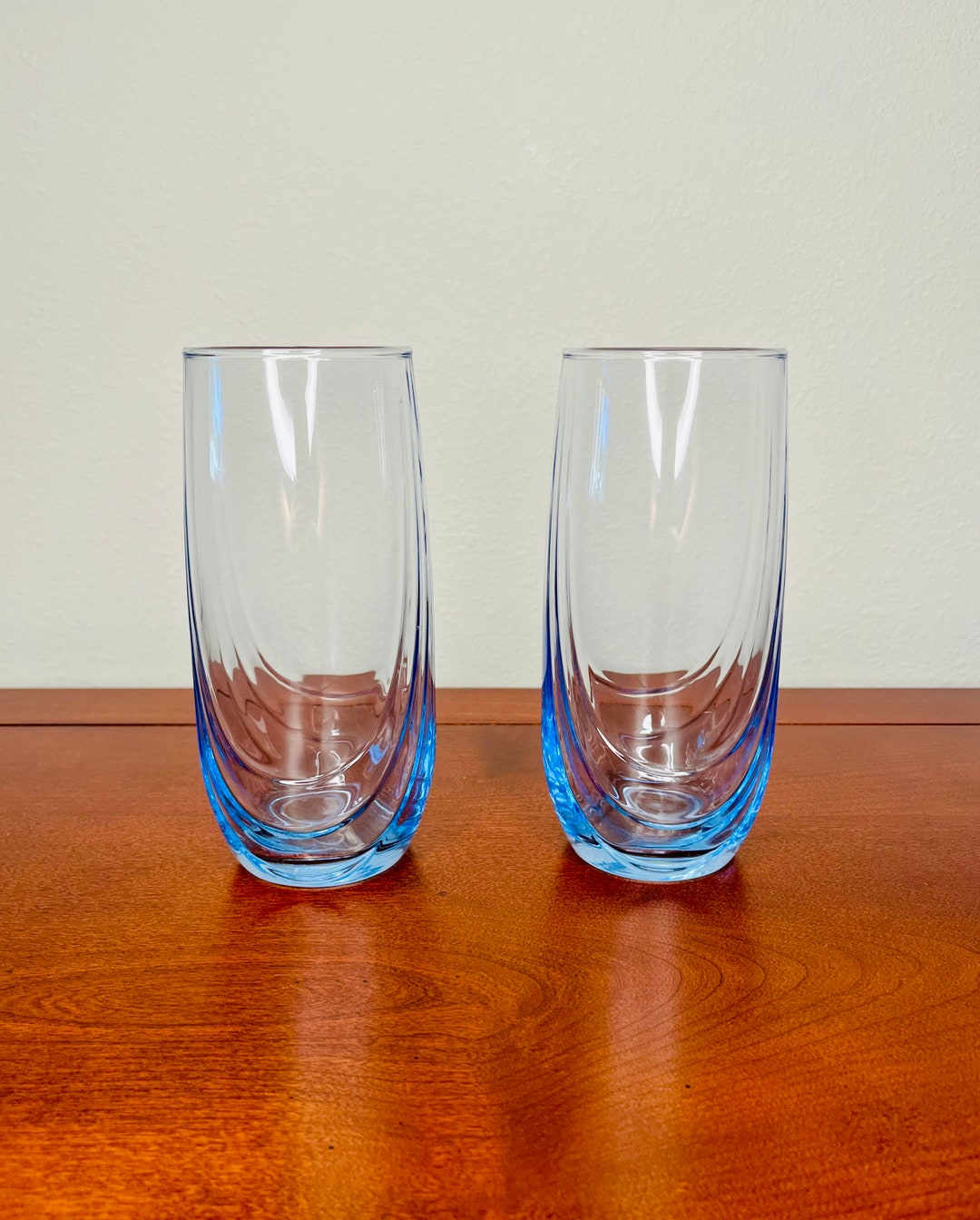 Misty Blue Flat Iced Tea Glasses by Libbey Glass Pair - Etsy