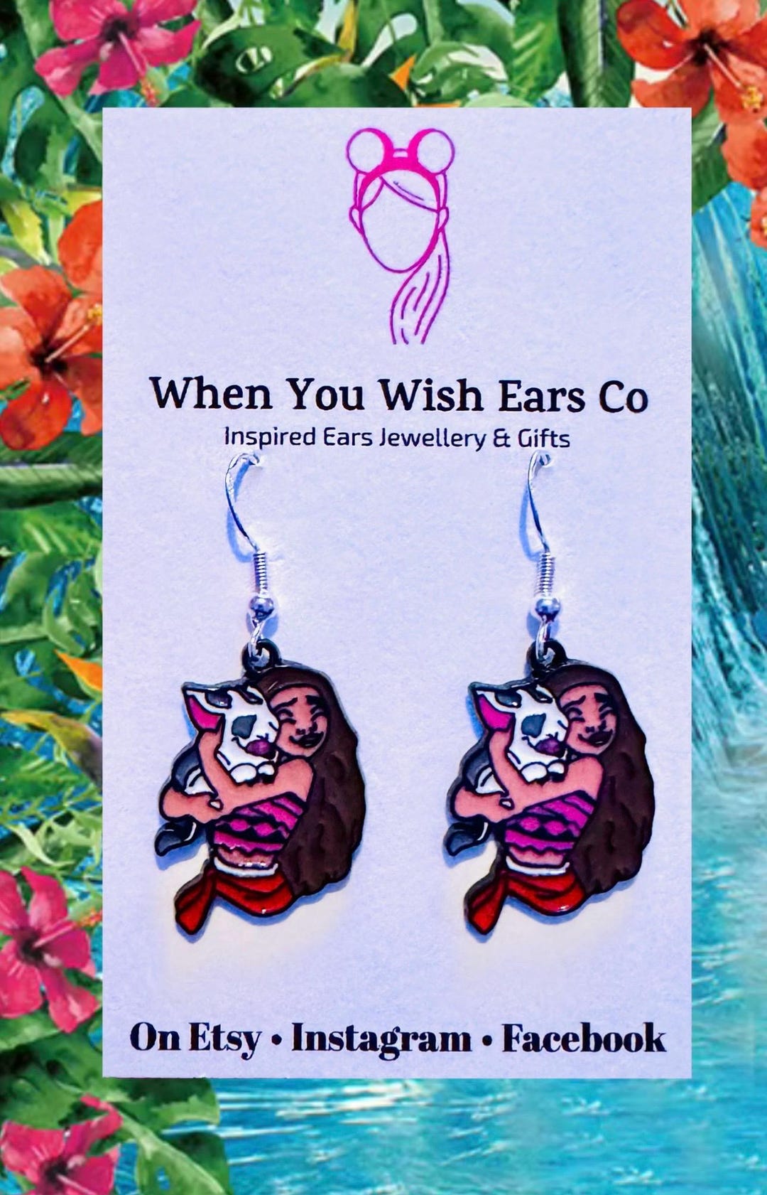 Moana Pua Earrings, Pua Earrings, Moana Earrings, Pig Earrings - Etsy