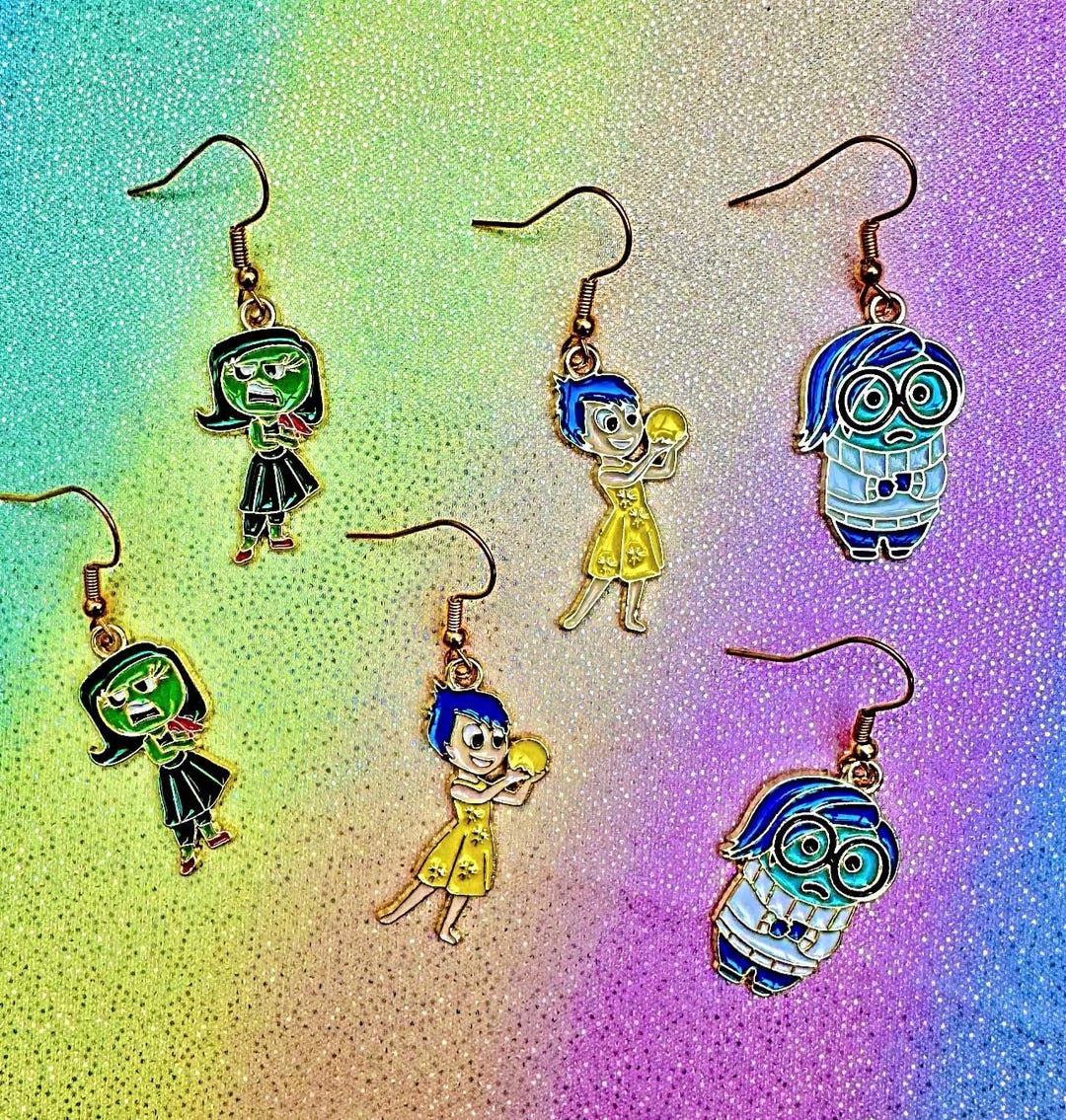 Inside Out Earrings, Joy Inside Out, Sadness Inside Out, Disgust Inside ...