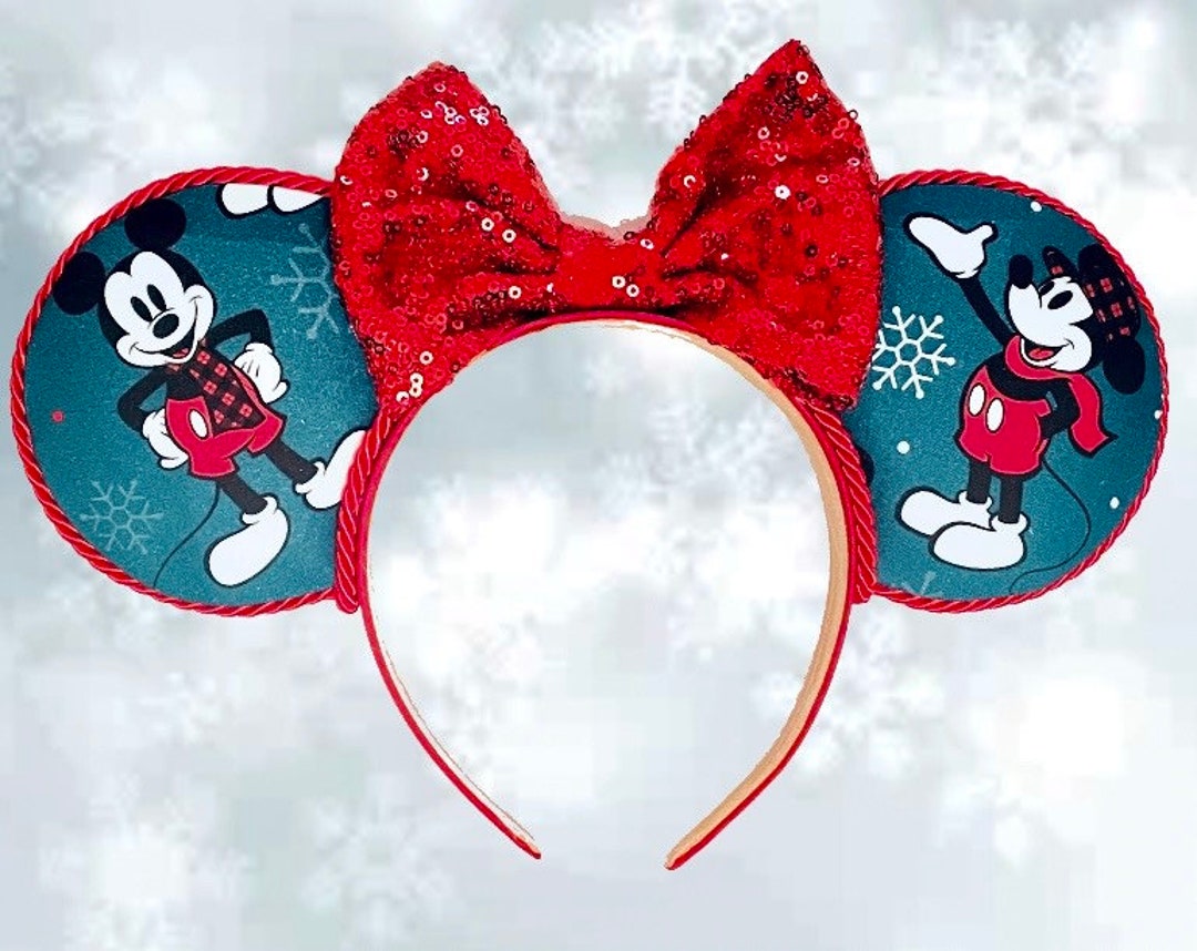 Christmas Mickey Mouse Inspired Ears, Holiday Mouse Ears, Christmas ...